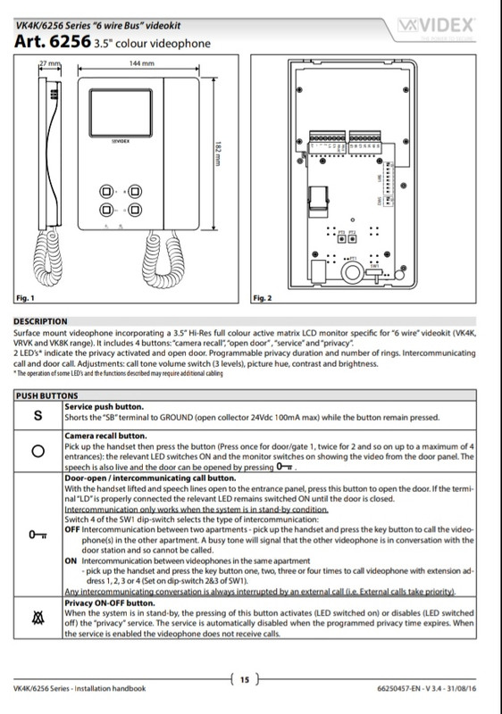 Anyone got a Videx intercom phone in their flat and know how to use it ...