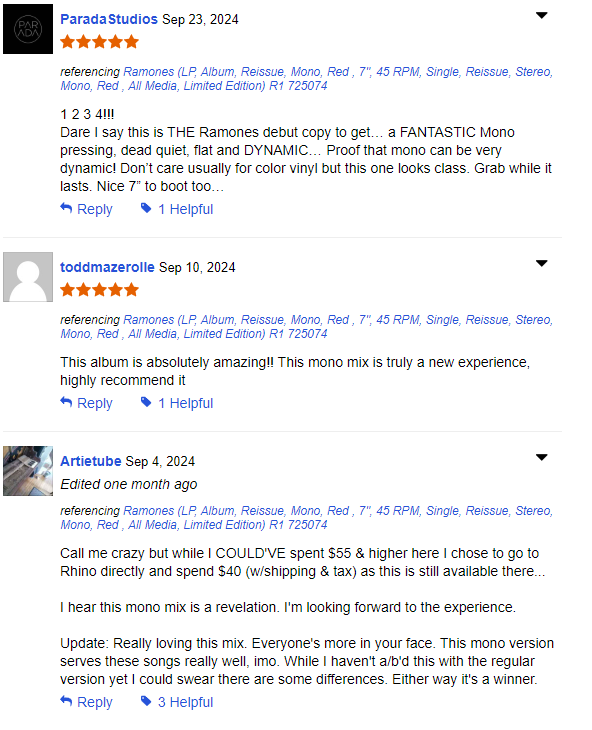 Rhino 12 Days Of Christmas (Ramones) | Page 11 | Steve Hoffman Music Forums