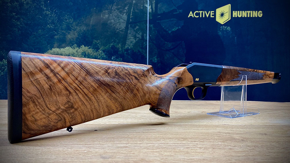 Blaser R8 Schaft mit System / Holzklasse 6 / 17mm Kontur / Systemauslegung rechts / goldener ...