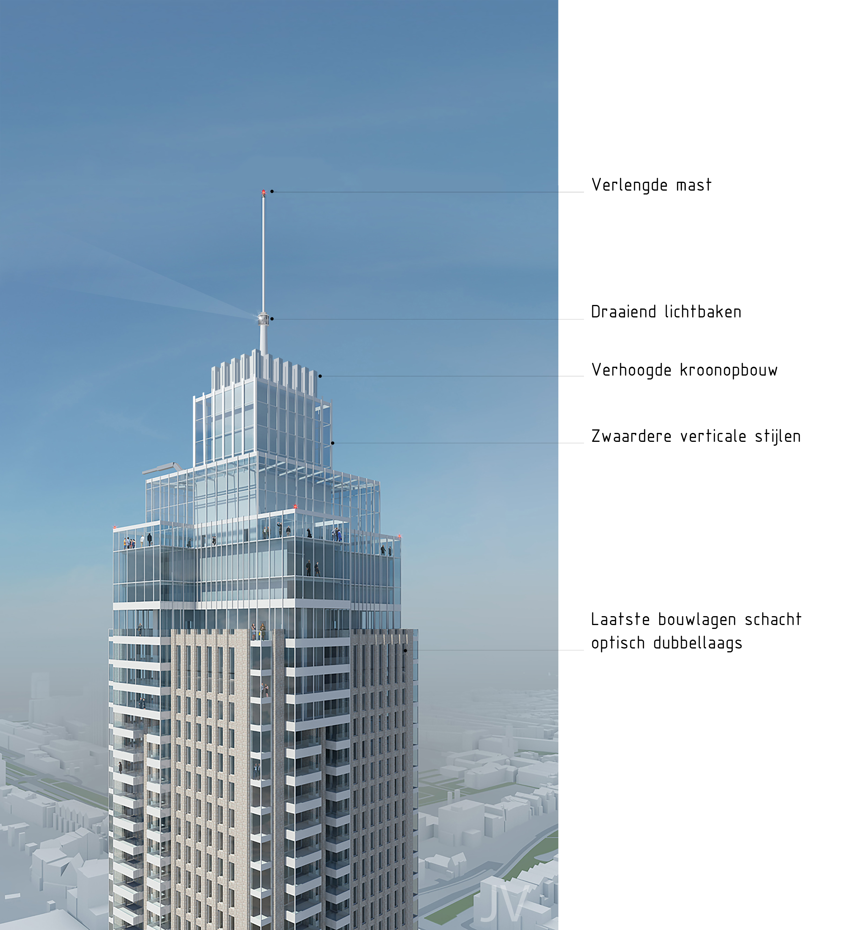 Zalmhaventoren Hoogbouw rotterdam lantaarn bekroning baken haven — Postimages