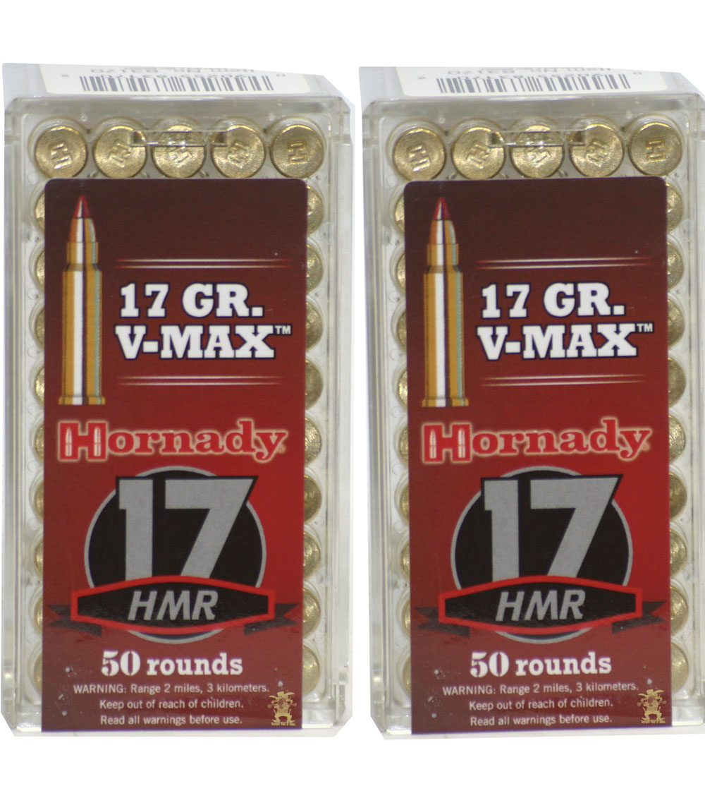 17 HMR VMAX HORNADY 17HMR Polymer Tip HMR 17 17Gr V-MAX 100 RDS - Rifle ...