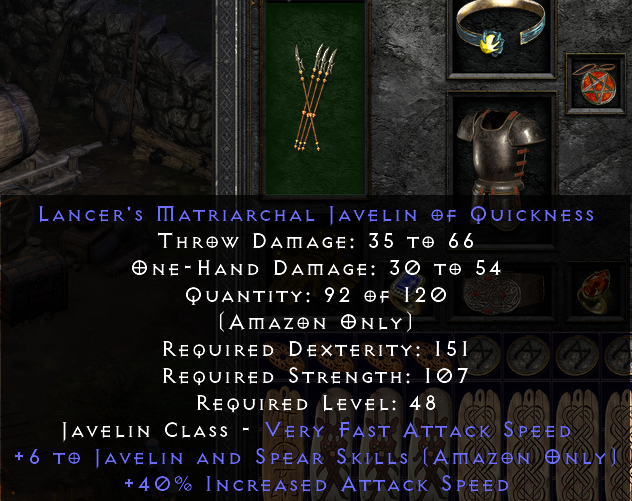 _ 6/40 Lancer's Matriarchal Javelin Of Quickness _ - Topic - d2jsp