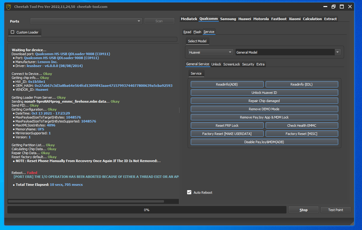 Cheetah Tool - Huawei Nova 9 NAM-LX9 - CHIP IS DAMAGE - Repair ONE ...