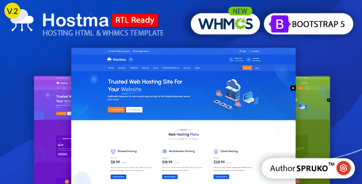 Hostma – Hosting HTML & WHMCS Template – Bliter GPL
