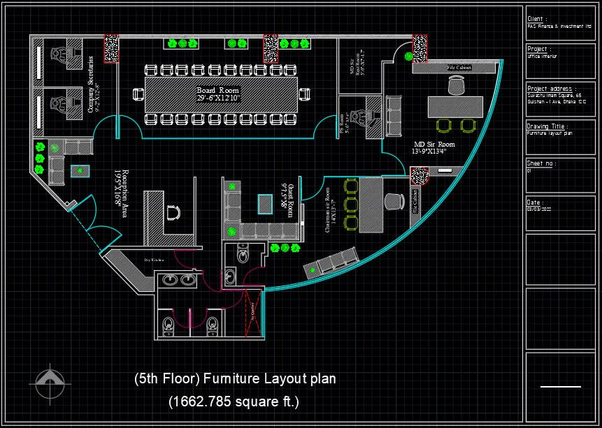 Professional Corporate Office Furniture Layout Plan AutoCAD Plan | Free ...