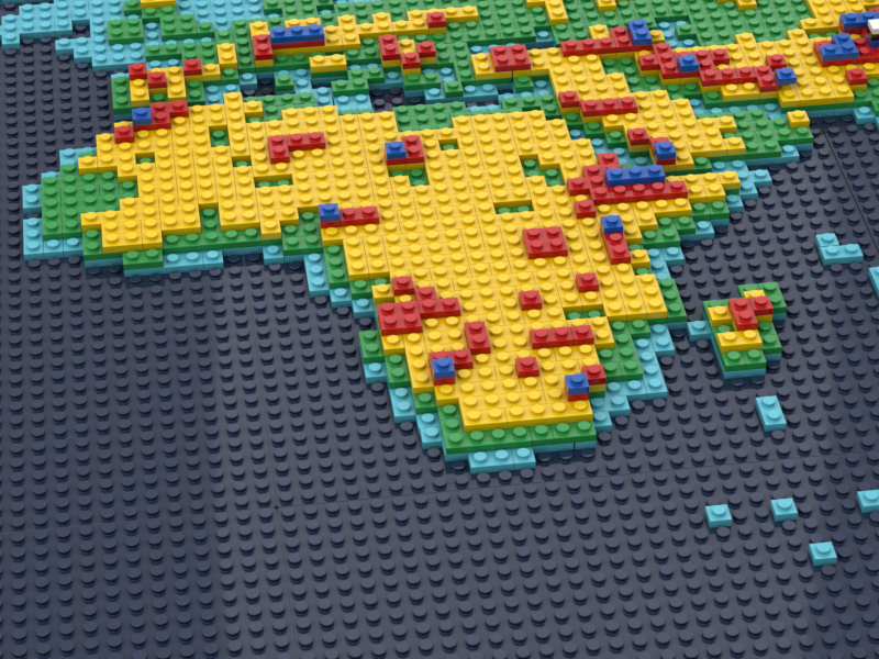LEGO MOC World Map - Topographical by beneha | Rebrickable - Build with ...