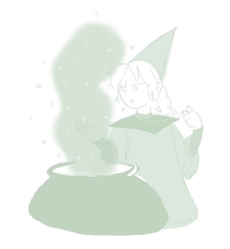 Alex demonstrating how to brew a love potion for the class:Art ...