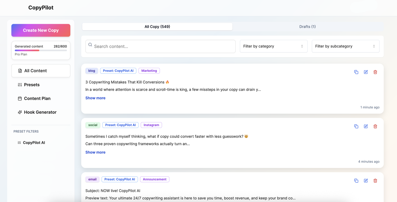 CopyPilot - AI Copy Generator