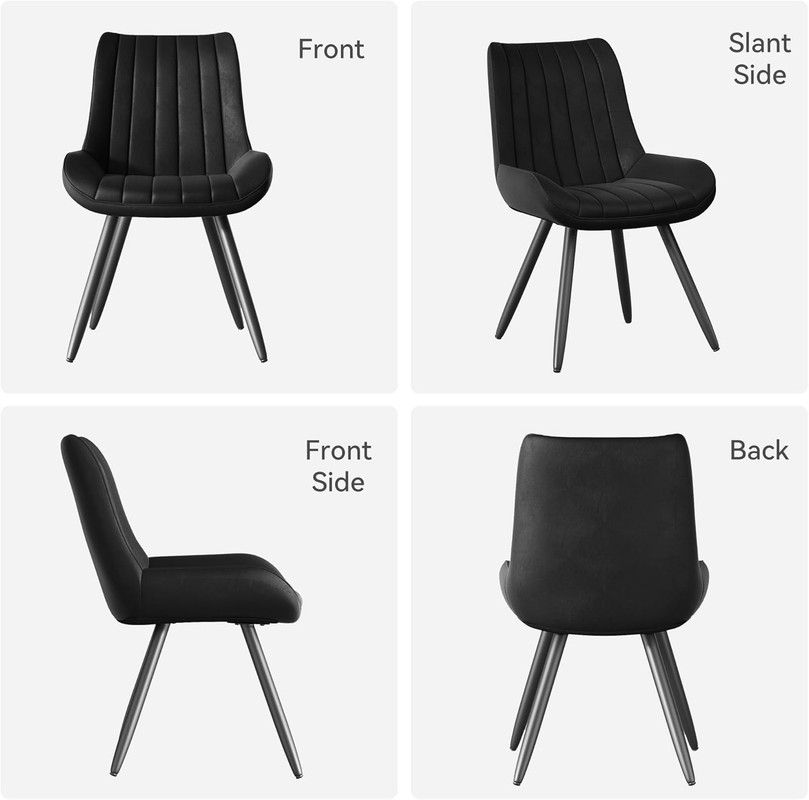 Hawsaiy Modern Dining Chairs Set of 4, Cat Scratch-Resistant Faux ...