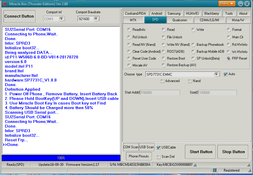 Itel P11 FRP lock Remove done By Miracle Thunder Edition 2.88 - GSM-Forum