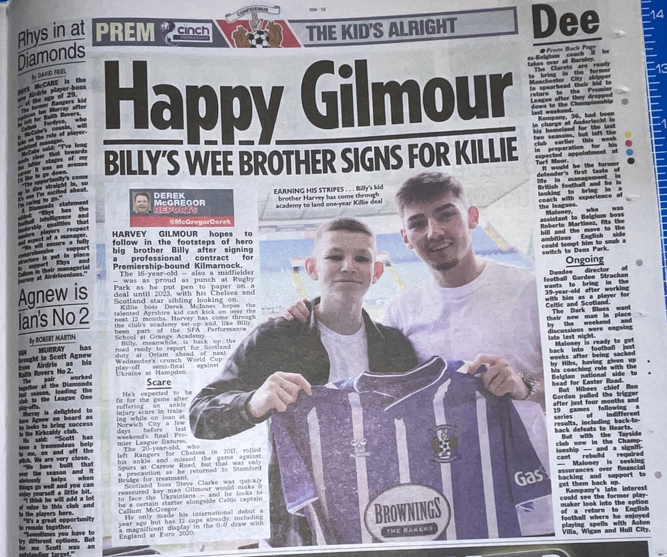 Billy Gimour's brother Harvey signs for Killie | FollowFollow.com