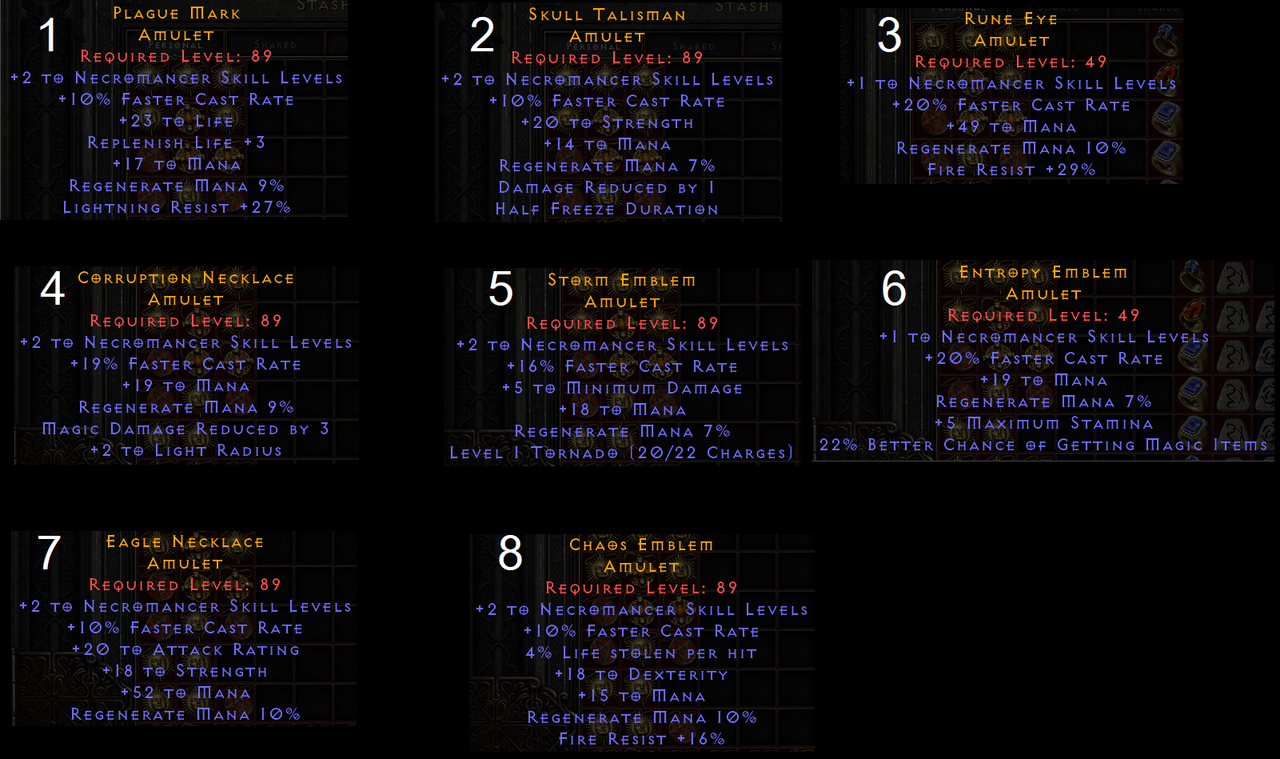 Necromancer Fcr Amulets Sale - Topic - d2jsp