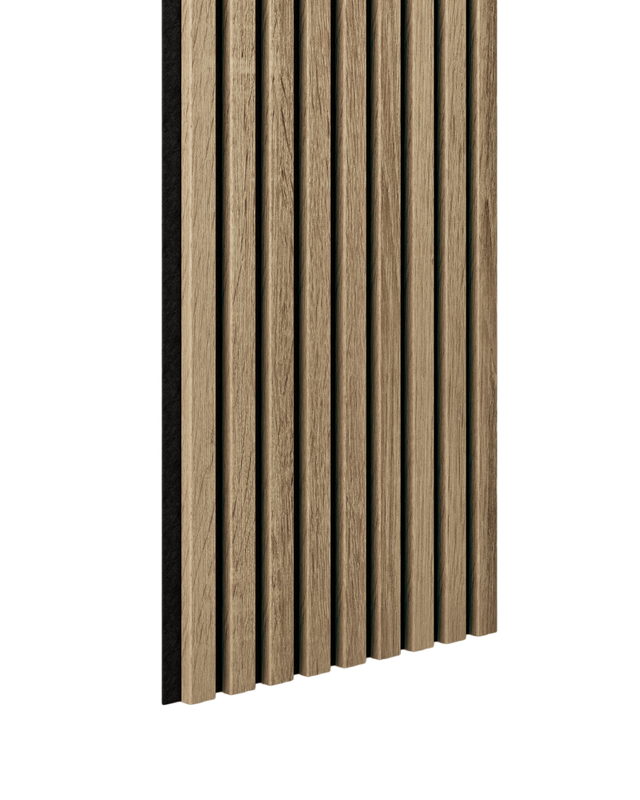 Riflaj decorativ de tip Panou Acoustic, Stejar Natur Saragossa, MDF, 260x40 cm, 1.04 mp ...