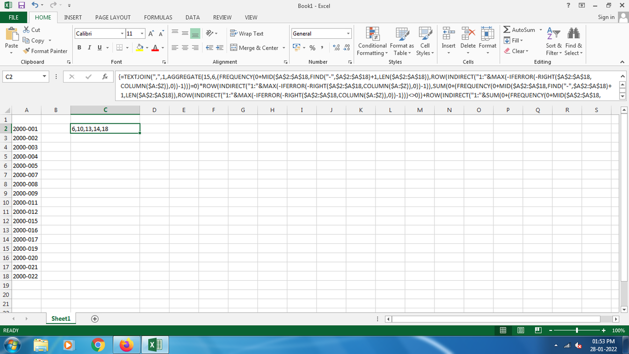 Finding missing numbers in a big list : r/excel
