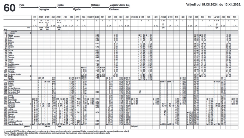 Vozni red 2024./2025.