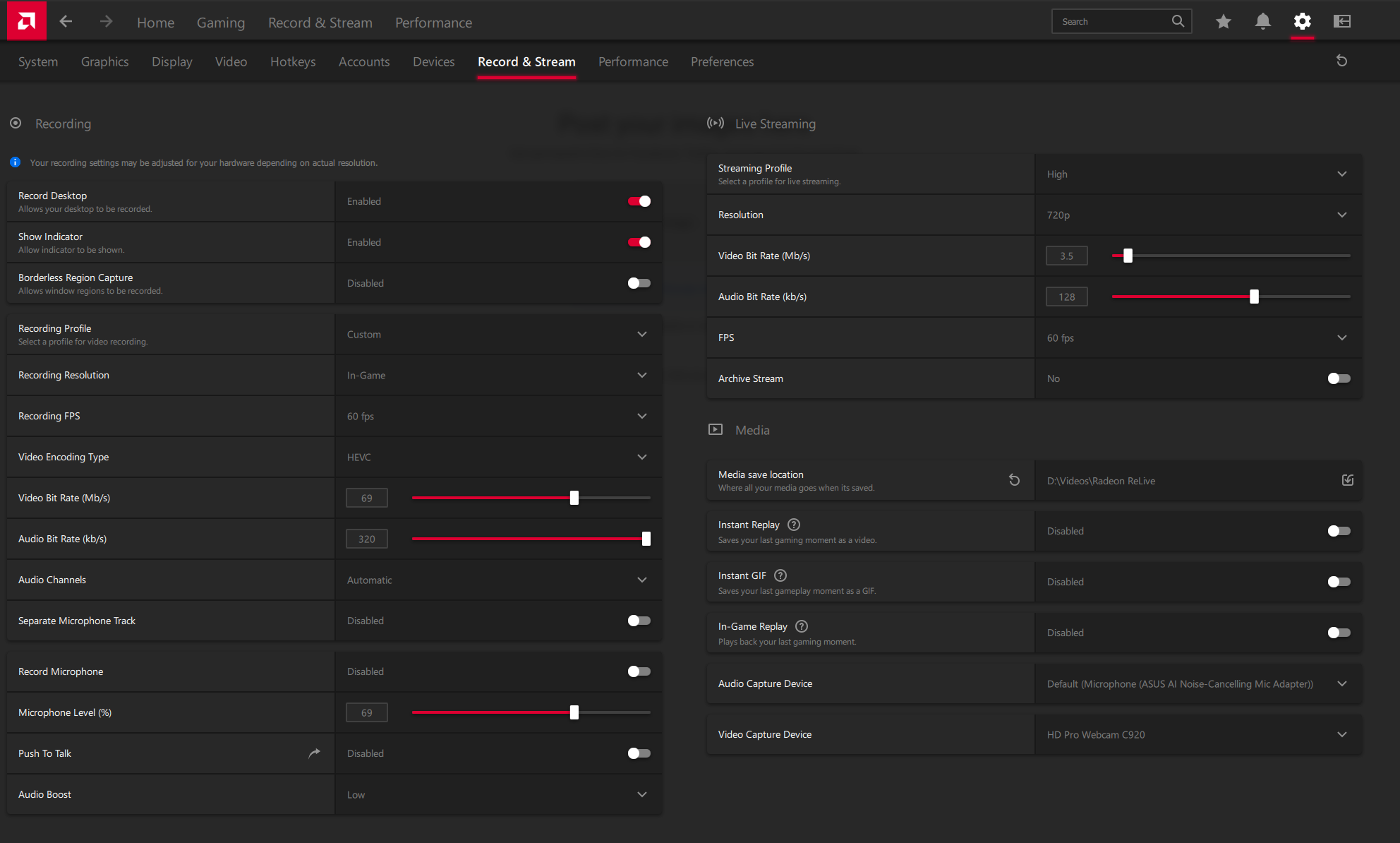 My Relive settings 2021 — Postimages