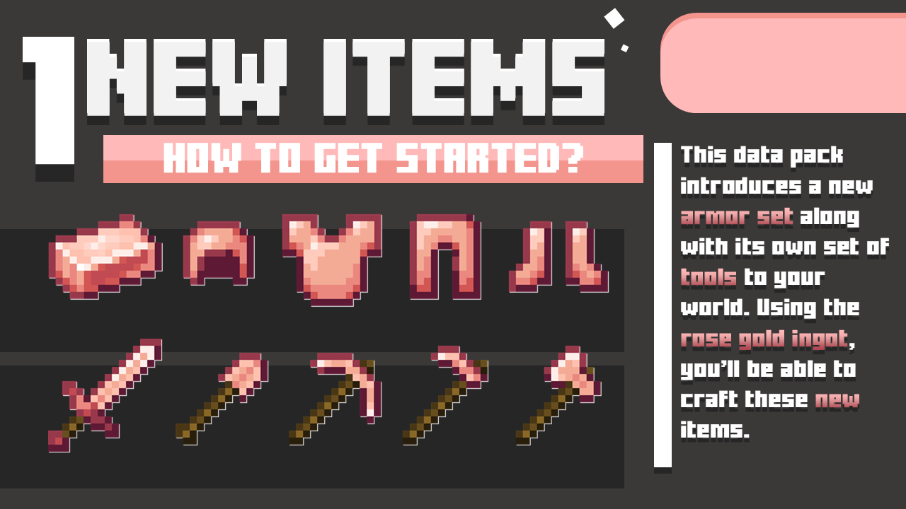 Rose Gold Update! Bring pink into your world 1.21.11 Minecraft Data Pack