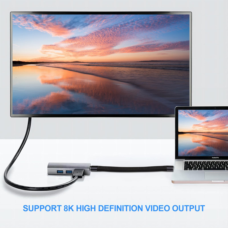 Cablu de date scurt USB-C la USB-C, 40Gbps, incarcare rapida 100W ...