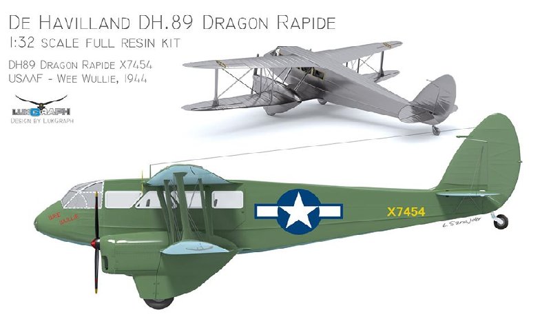 1/32 - de Havilland DH.89 Dragon Rapide resin kit by Lukgraph Resin ...