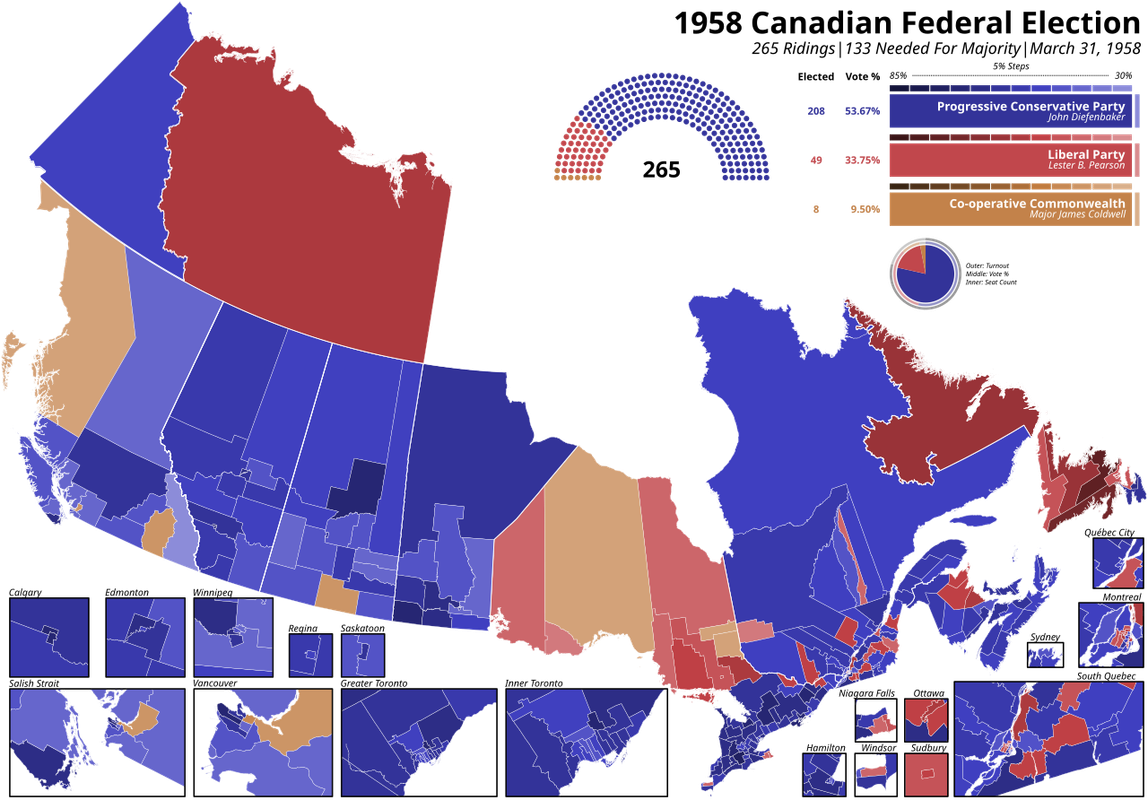 1280px 1958 Canadian General Election svg — Postimages