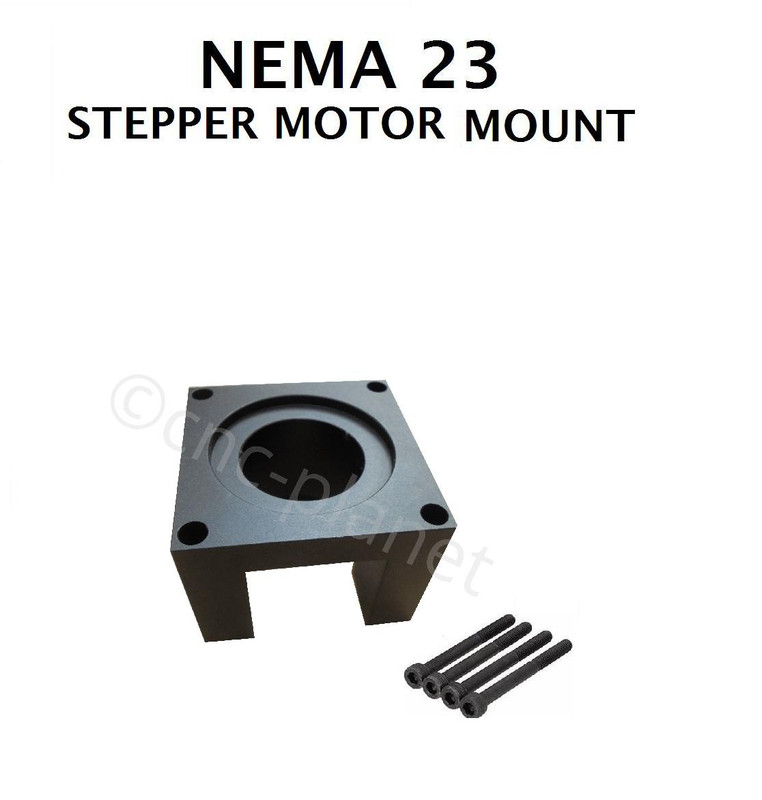 Nema 23 Stepper Motor Mount 57mm Aluminum Bracket + Screw Black base ...