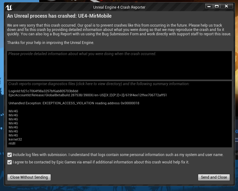 Unreal Engine Crash ??? : r/MIR4global