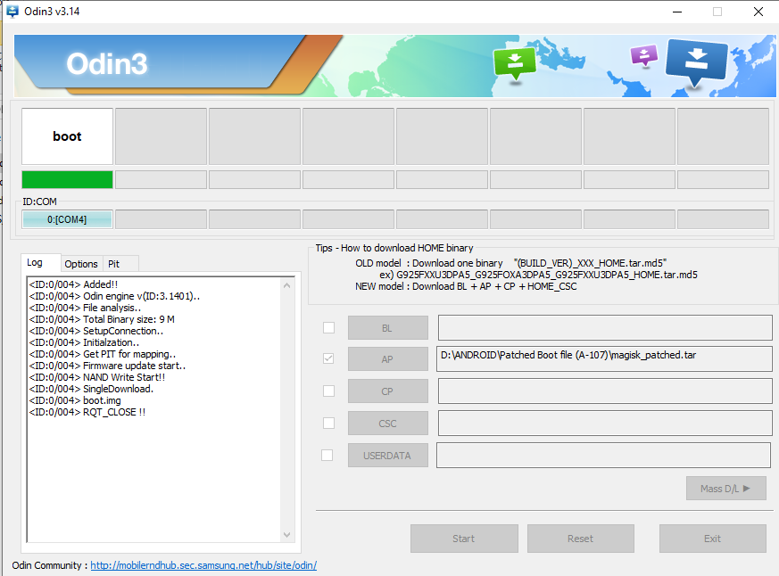ODIN stuck when trying to flash AP to Samsung A10s (A107F) | XDA Forums