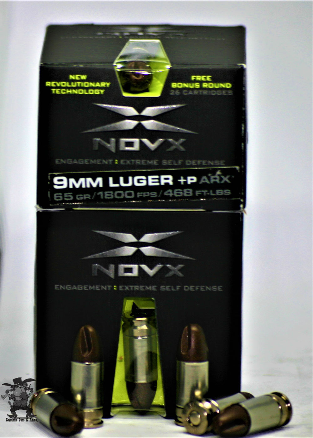 NOVX +P ARX 9 mm 65 Grain 1600 FPS 468 Ft/lbs MATRIX PROJECTILE 25+1 ...