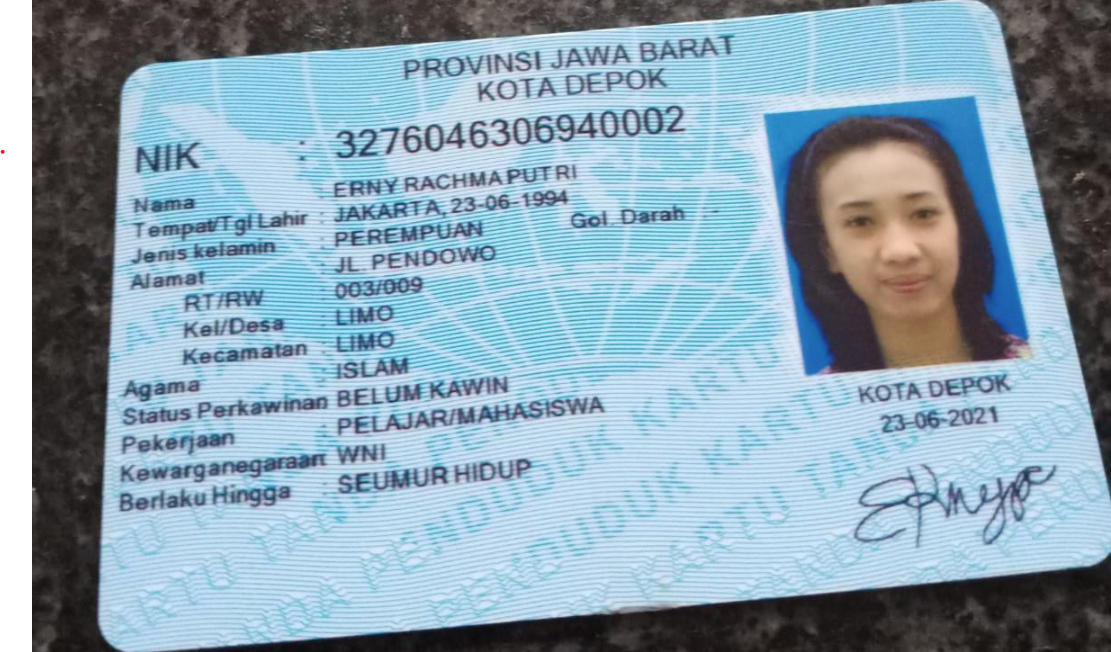 KTP Erny Rachma Putri — Postimages