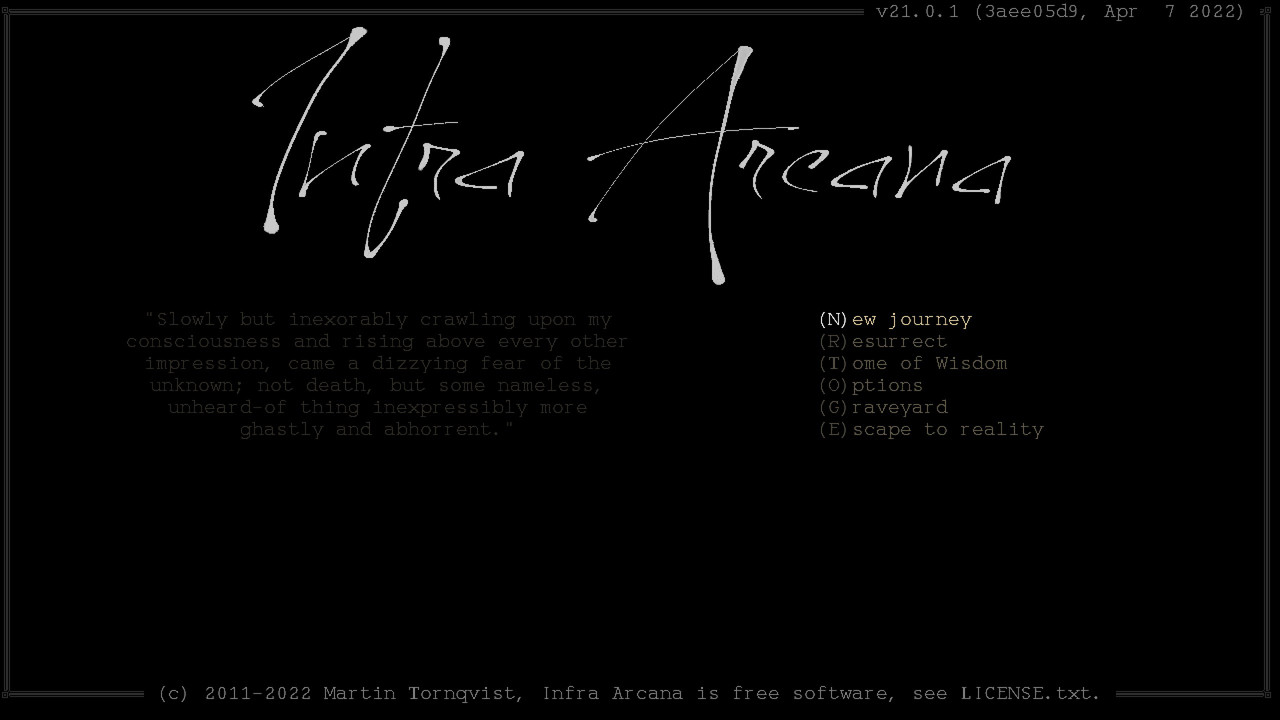 Infra Arcana - Lovecraftian Roguelike - RPGHQ