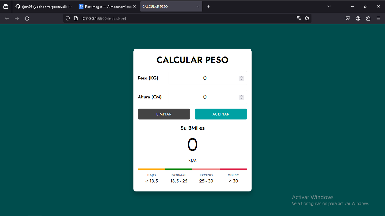GitHub - ajzev95/aplicacion-simple-calcular-peso: App Simple para Calcular Peso, hecho en HTML ...