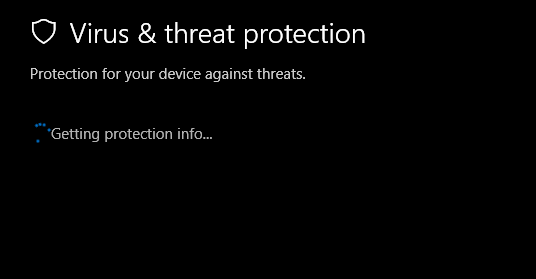 Virus and threat protection window keeps spinning - Windows 10 Forums