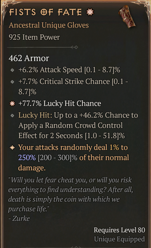 Ga Lh Fist Of Fate + High Rolls - Topic - d2jsp