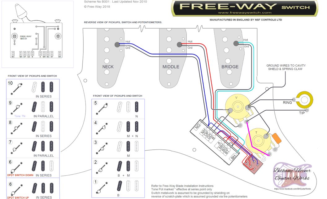 Freeway switch (a 10 way blade switch) Wiring diagrams | GuitarNutz 2