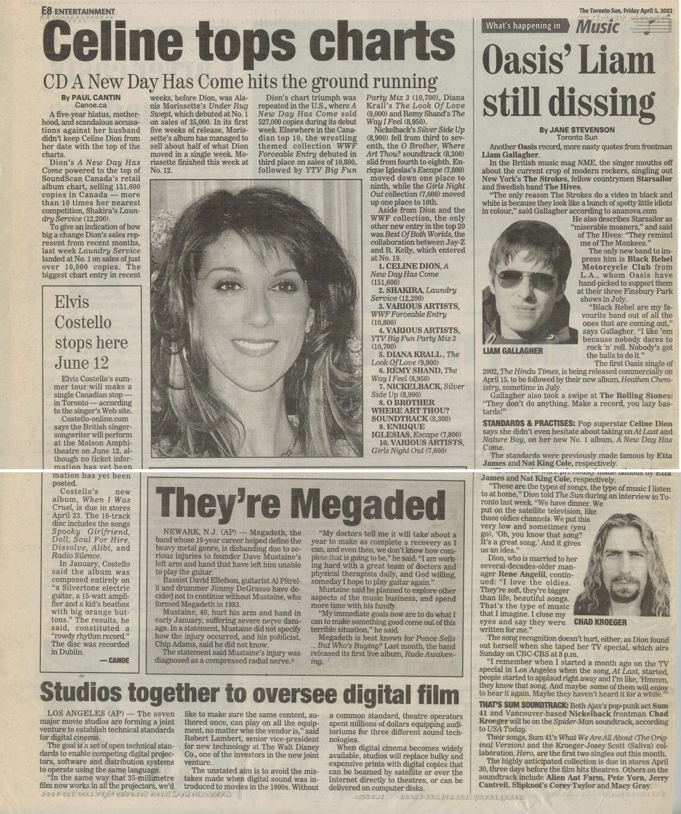 Megadeth is Dead - The Toronto Sun newspaper (April 5, 2002) • Heavy ...