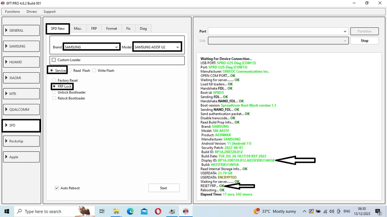 GSM-Forum - A035F U1 U2 Frp Done 100% With EFT Dongle