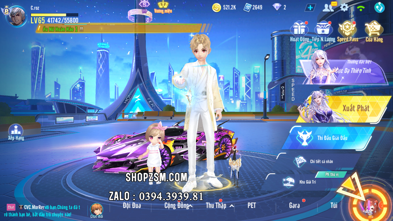 Tài khoản Zing Speed Mobile