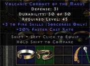 Volcanic Coronet Of The Magus (3fire 20fcr) - Topic - d2jsp