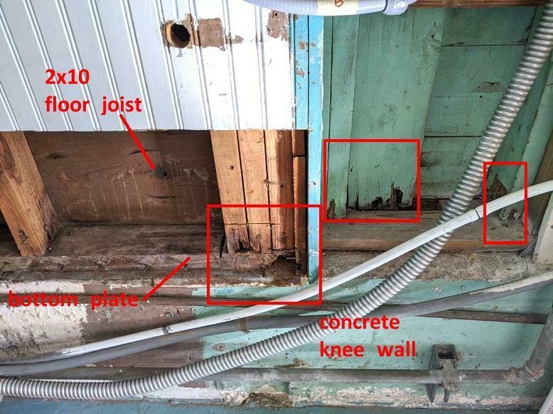 Repairing rotted bottom plate and heels of triple studs | DIY Home ...