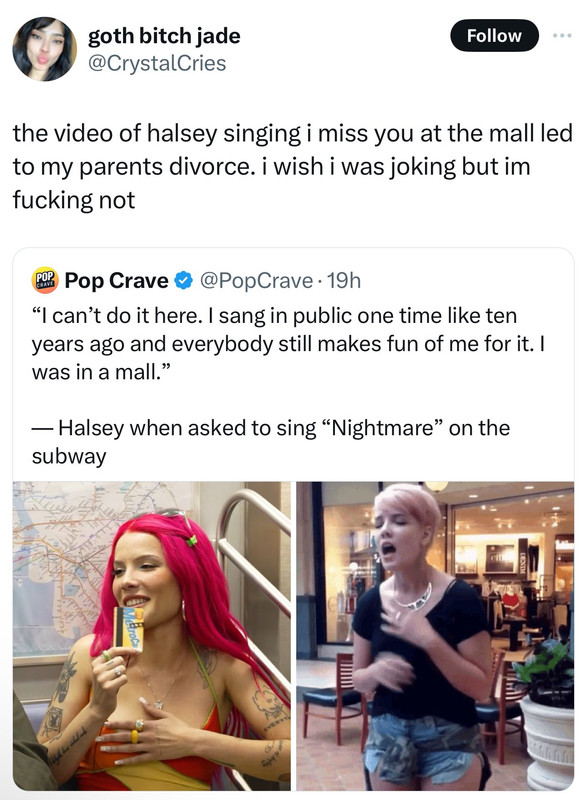 Throwback: Mall Halsey causes divorce - Base - ATRL
