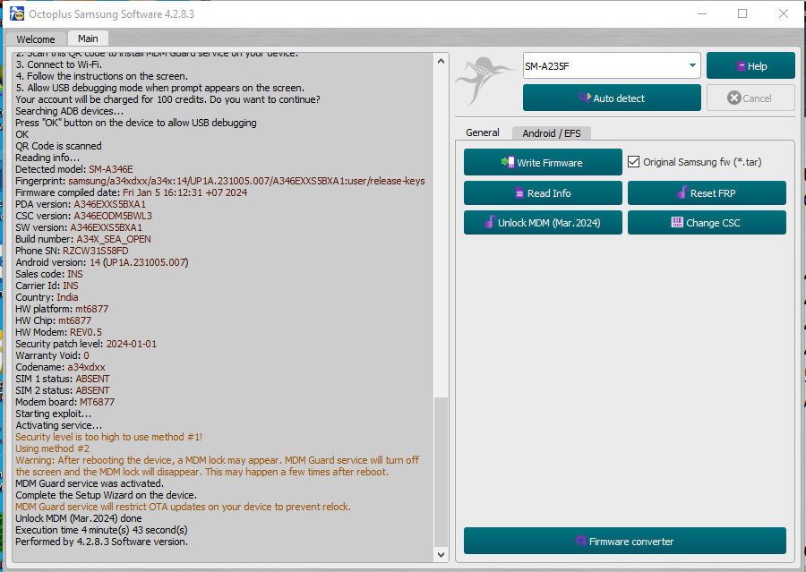 Samsung Galaxy 34 5G [SM-A346E] Seems Like Device Unsupported, Problem Solved - GSM-Forum