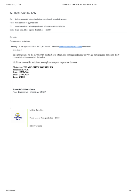 PROBLEMAS EM ROTA THIAGO — Postimages