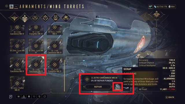 Railjack Weapon Management UI Bug - UI - Warframe Forums