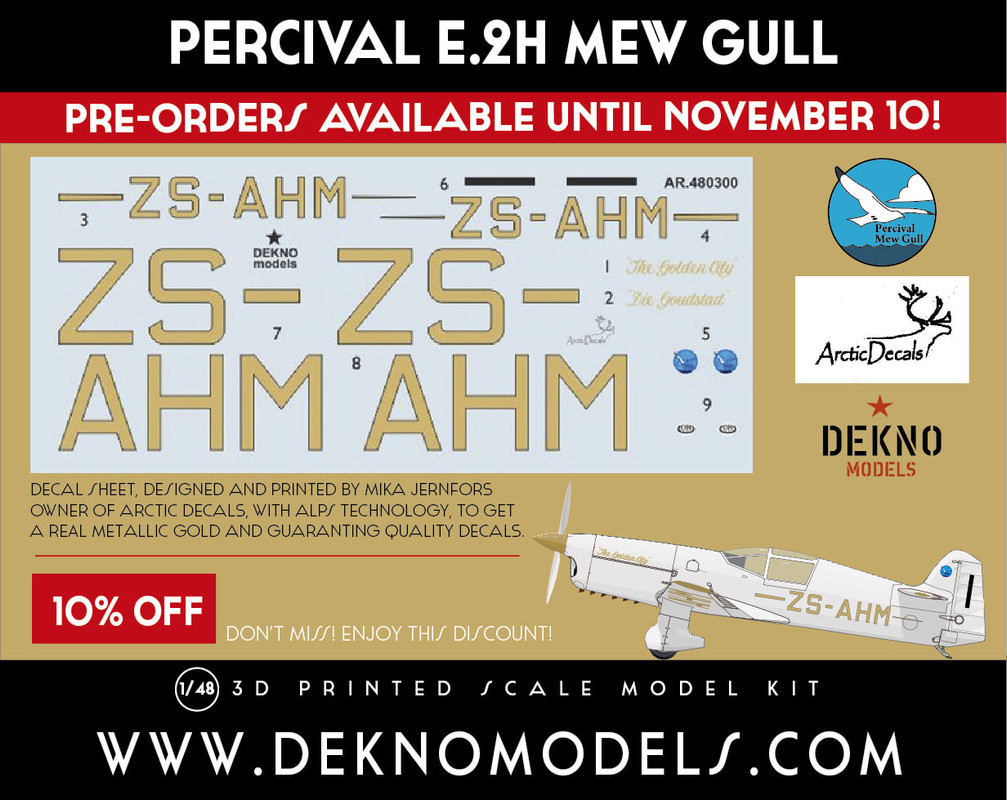 1/48 - Percival E.2H Mew Gull 3D printed kit by Dekno Models - 3D ...