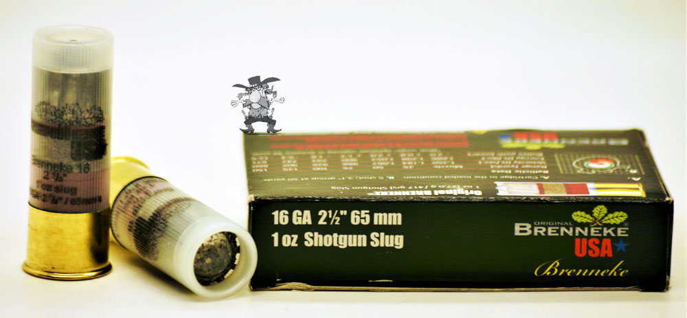 BRENNEKE 16 GA / 2½" Original 1oz 417g Slug Smooth & Rifled Bore Slugs ...