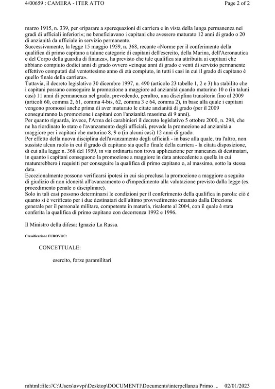 interrogazione 2008 camera deputati primo capitano 2 — Postimages